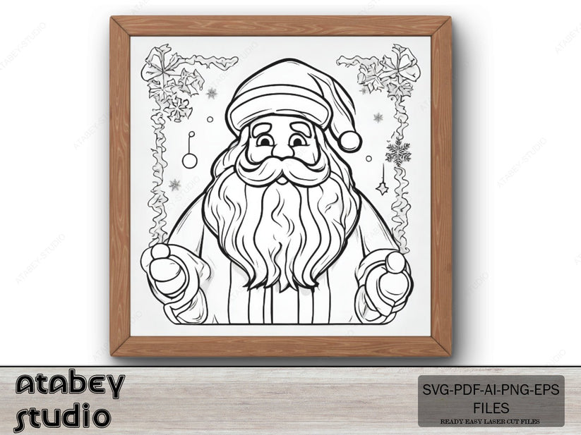 Santa Claus Printable Posters / Square Santa Christmas Download Prints ...