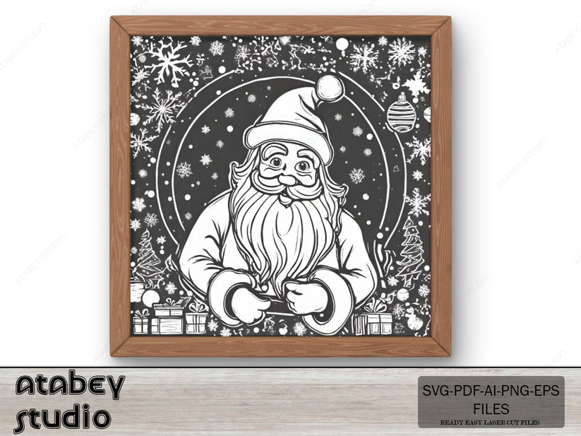 Santa Claus Printable Posters / Square Santa Christmas Download Prints ...