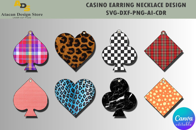 Spades, Hearts, Diamonds and Clubs Shape / Canva Frames Editable desig ...
