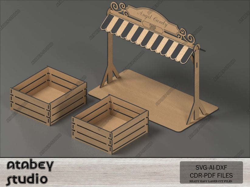 Sweet Stand and Boxes - Candy Shop Display Design - Party Table Decor ...