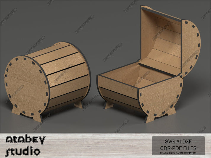 Treasure Chest Boxes Barrel Box Chests Multiple Size Options ...