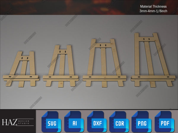 Wood Easel Display Stand SVG Files - Ideal for Laser Cutting and Woodw ...