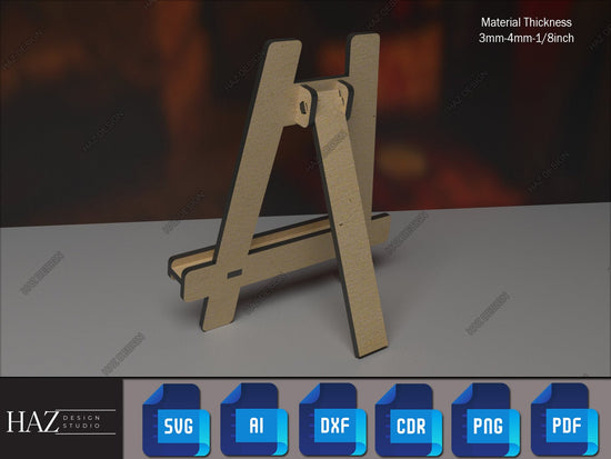 Wood Easel Display Stand SVG Files - Ideal for Laser Cutting and Woodw ...