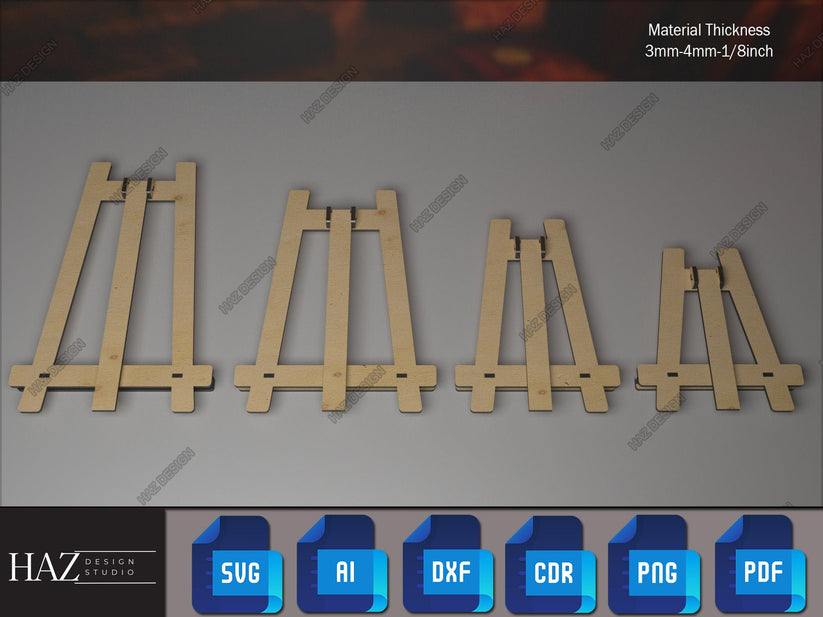 Wood Easel Display Stand SVG Files - Ideal for Laser Cutting and Woodw ...