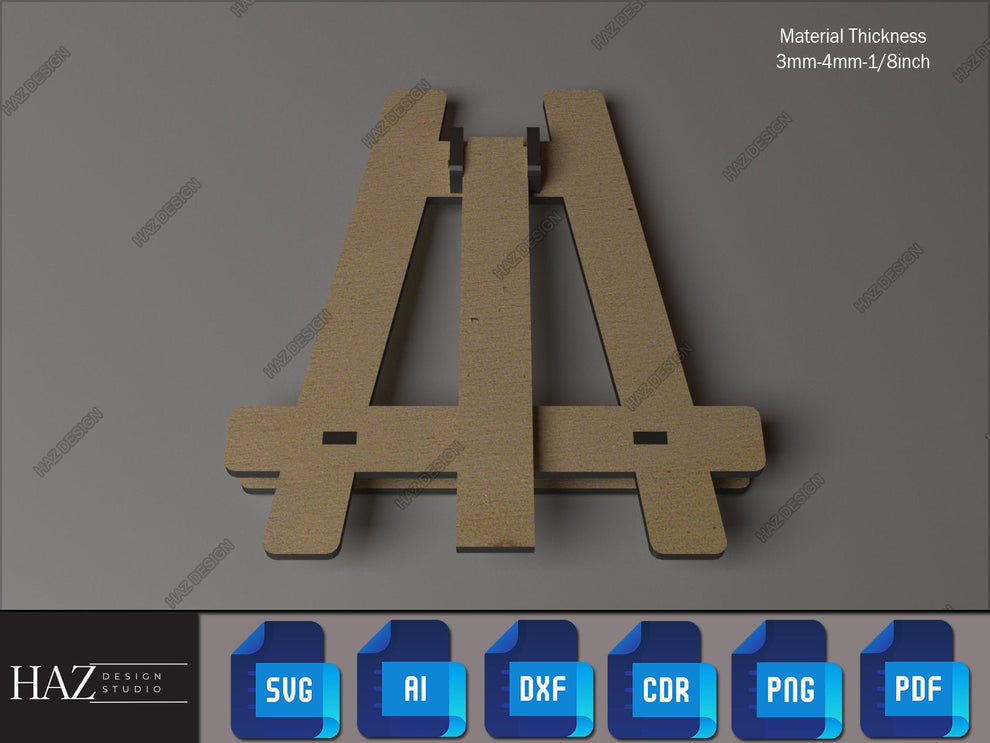 Wood Easel Display Stand SVG Files - Ideal for Laser Cutting and Woodw ...