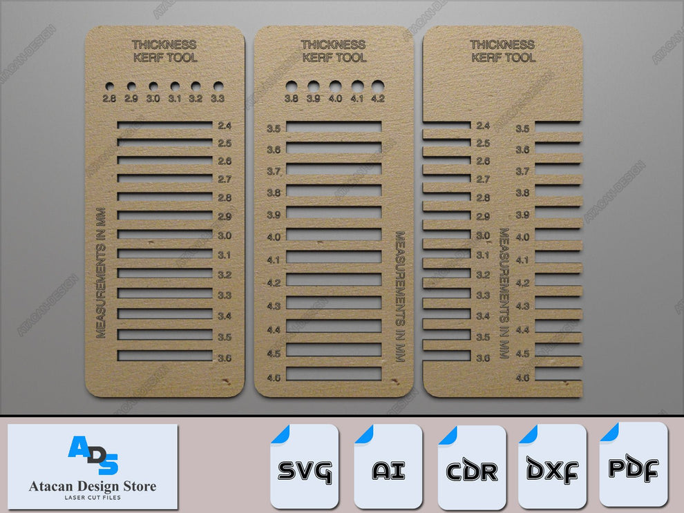 Wood Kerf Tool Svg / Metric Whitworth Design for Material Thickness ...