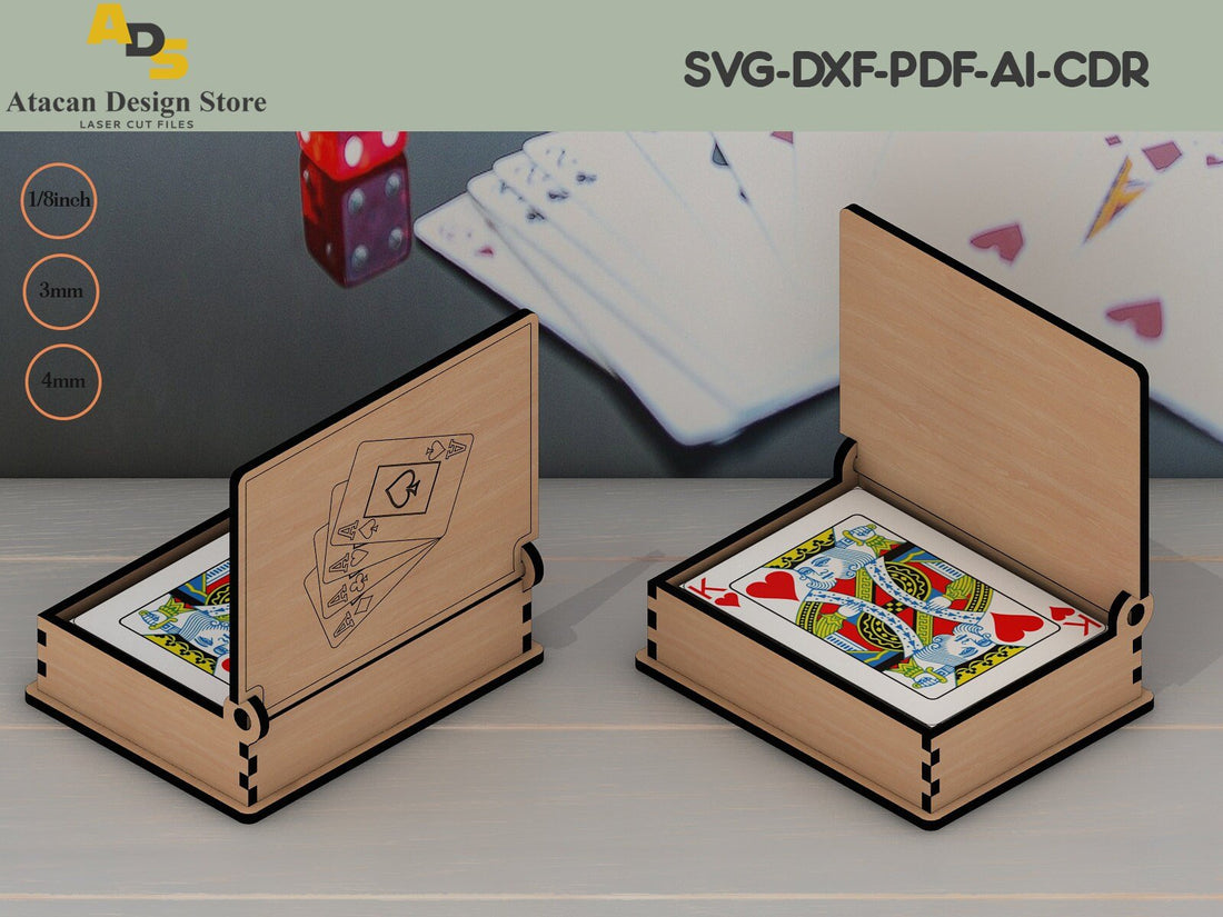 Wooden Playing Card Box / Laser Cut Box With Lid / Laser Vector Files ...